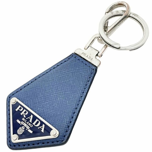 Prada | Accessories | Prada Keychain Triangle Key Ring Saffiano Leather ...